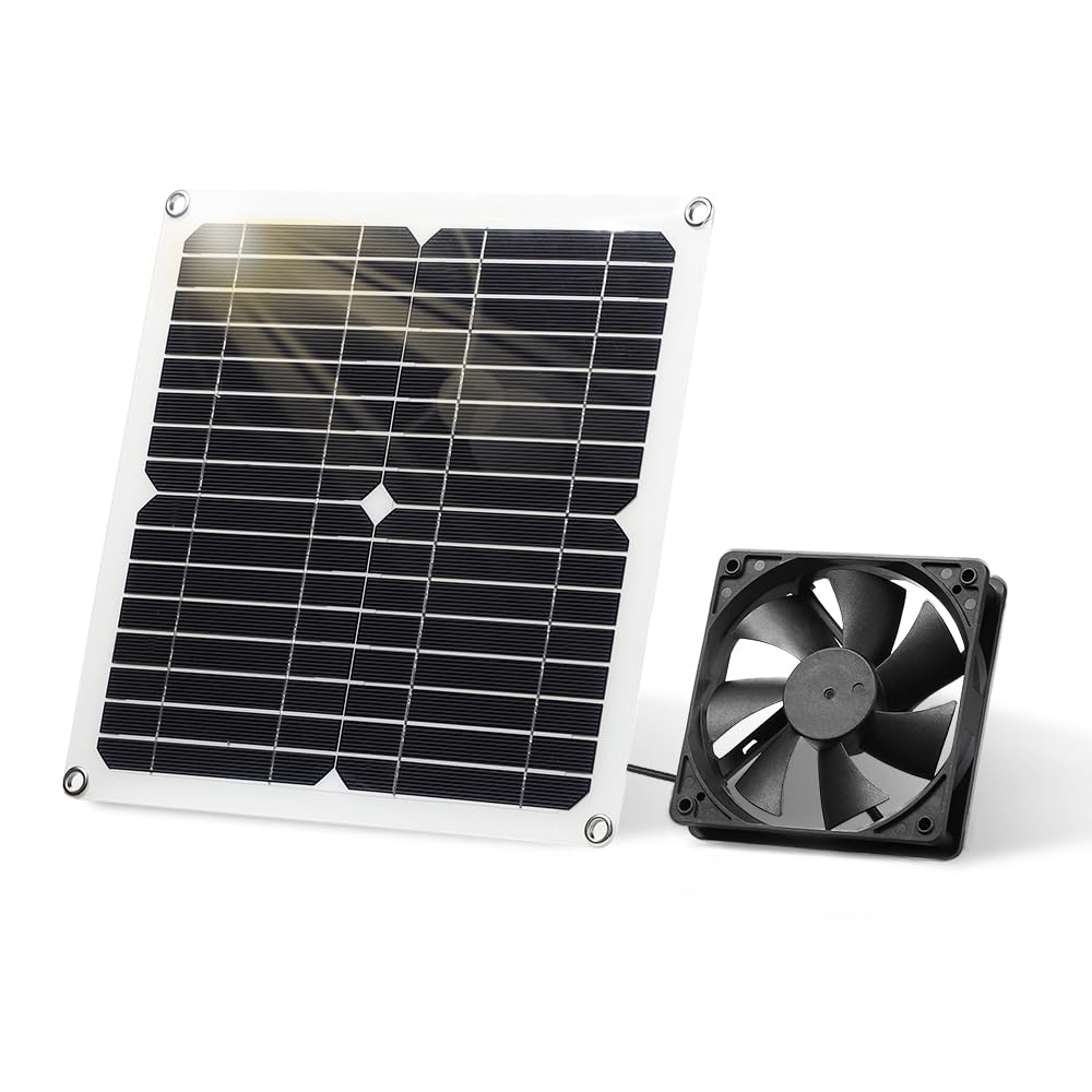 SUNYIMA Solar Panel Fan Kit, 12W Weatherproof Solar Panel with DC Fan